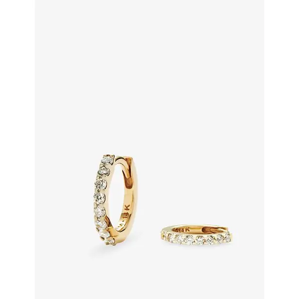 MISSOMA Classic 9ct Yellow And 0.21ct Diamond Huggies Earrings - Gold