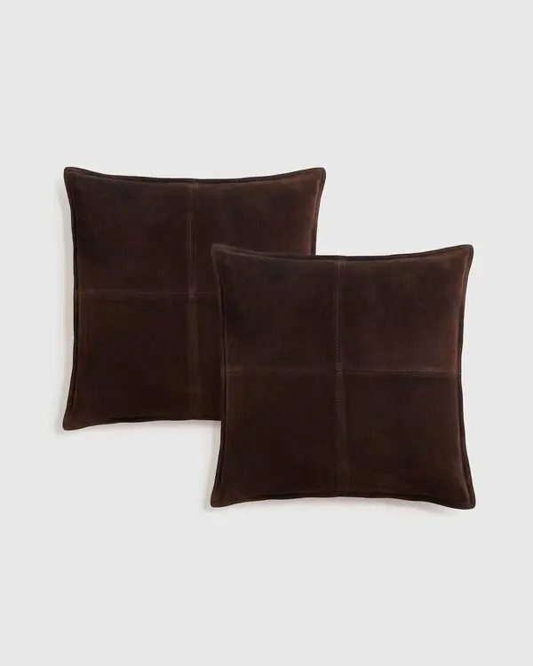 Quince Pieced Suede Pillow Cover - Espresso
