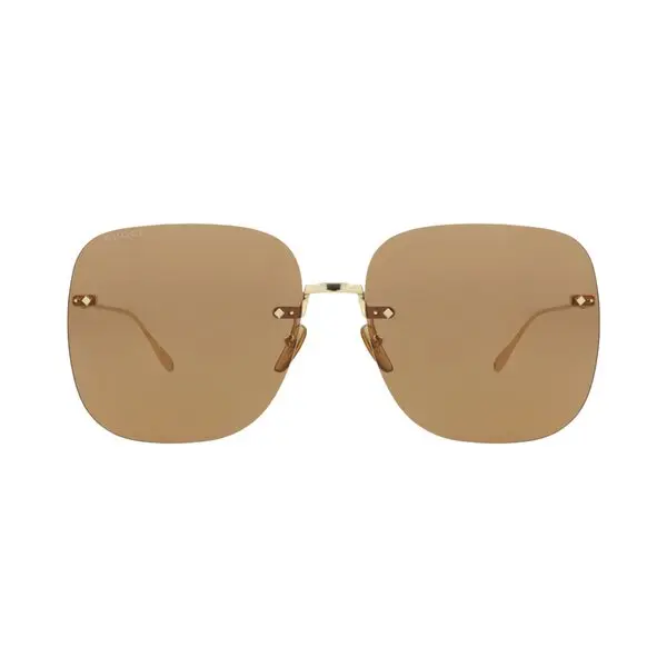 Gucci Square-frame Metal Sunglasses /brown - Gold