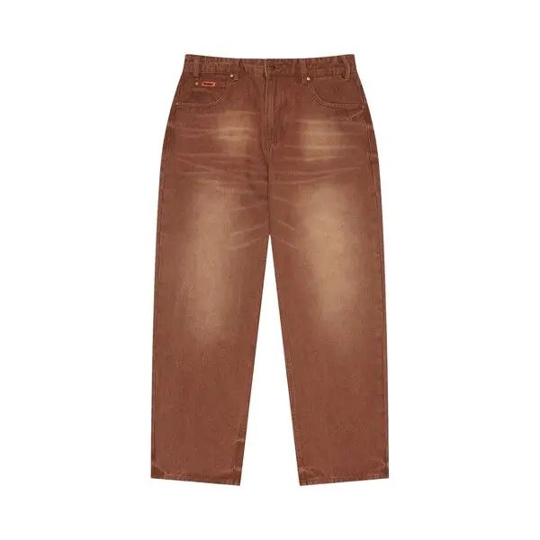 BUTTER GOODS Relaxed Distressed Denim Jeans - Brown