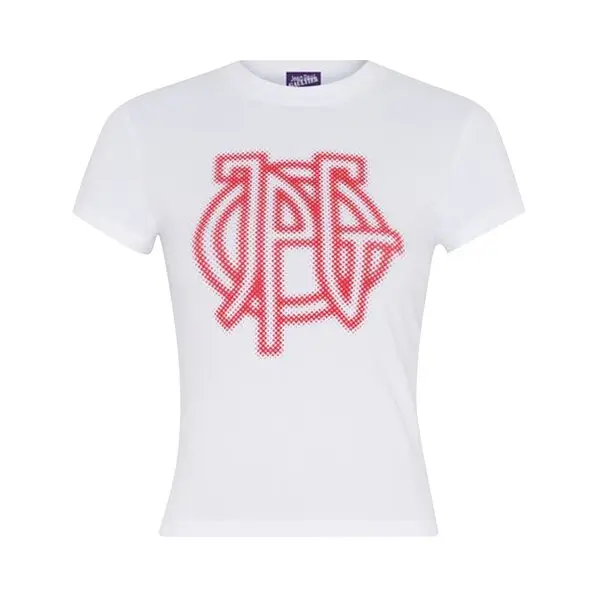 JEAN PAUL GAULTIER Stretch Cotton Jersey Tee Printed Logo