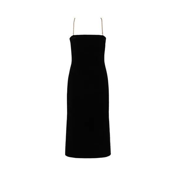 FERRAGAMO Midi Tube Dress With Twisted Chain Straps