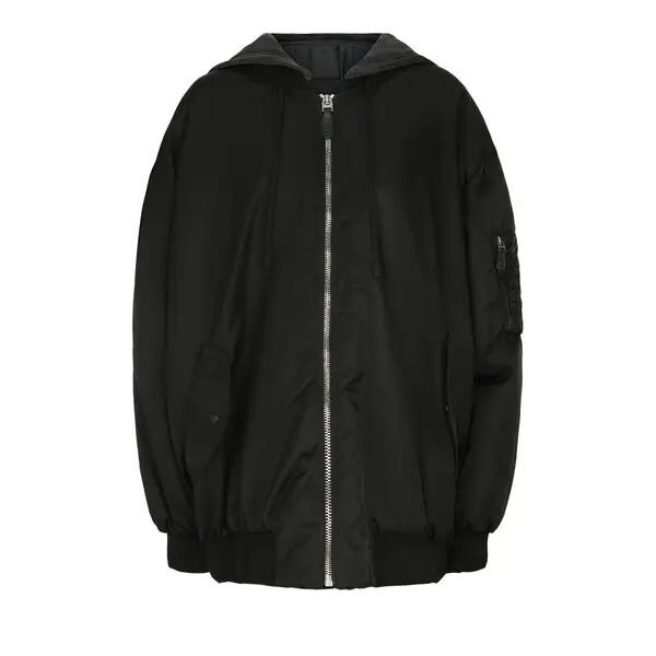 Givenchy Oversized Hooded Bomber Jacket - Black