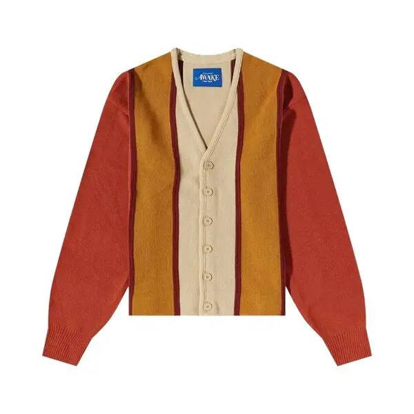 AWAKE NY Striped Cardigan 'rust