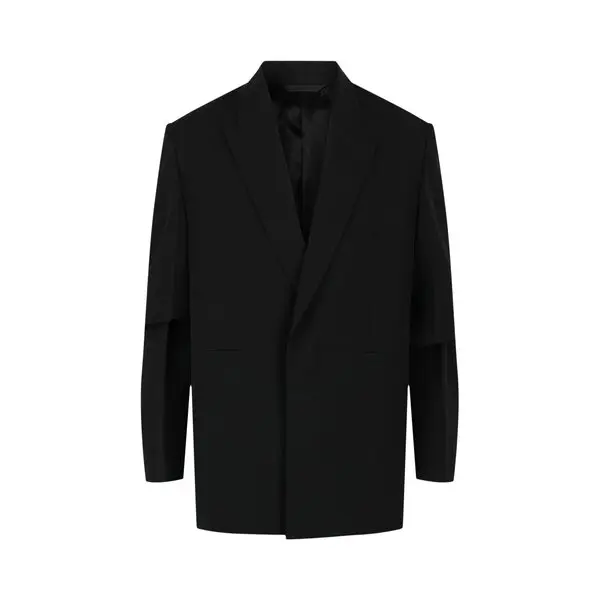Givenchy Overlapped Lapel Oversized Blazer - Black