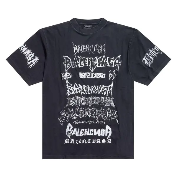 Balenciaga Diy Metal T-shirt 'faded /white - Black