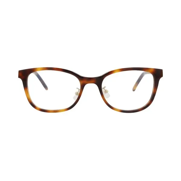 Saint Laurent Round-frame Acetate Optical Frames 'havana Gold Transparent