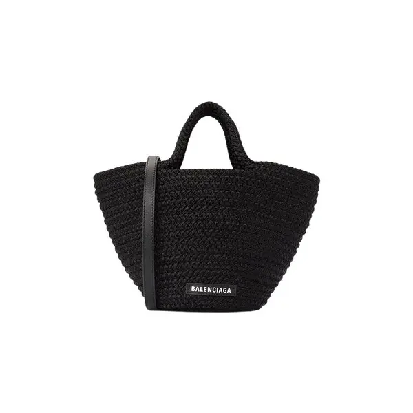 Balenciaga Ibiza Basket Bag With Strap - Black