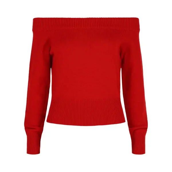 Alexander McQueen Off The Shoulder Wool/cashmere Blend Sweater 'lust