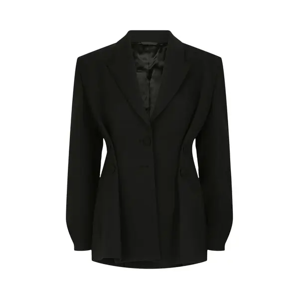 Givenchy Structured Tricotine Wool Jacket With Satin Collar - Black