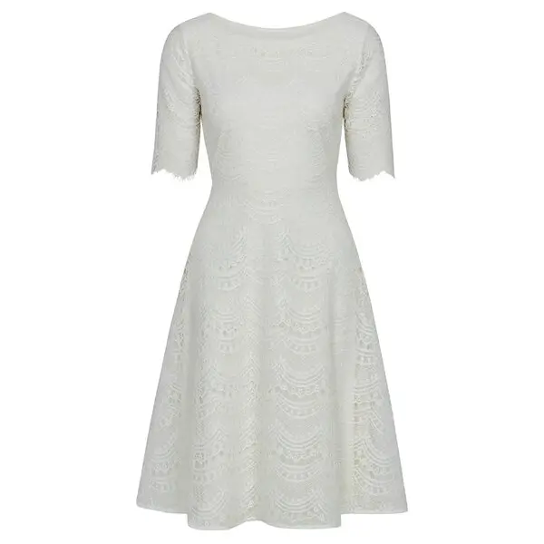 ALIE STREET LONDON Evie Lace Wedding Dress In Ivory Lace - White
