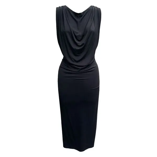 IMAATU Oshun Dress Sculpting Elastic Viscose Waterfall Drape Midi