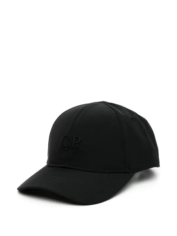 C.P. COMPANY Curved Visor With Embroidered Logo - Nero