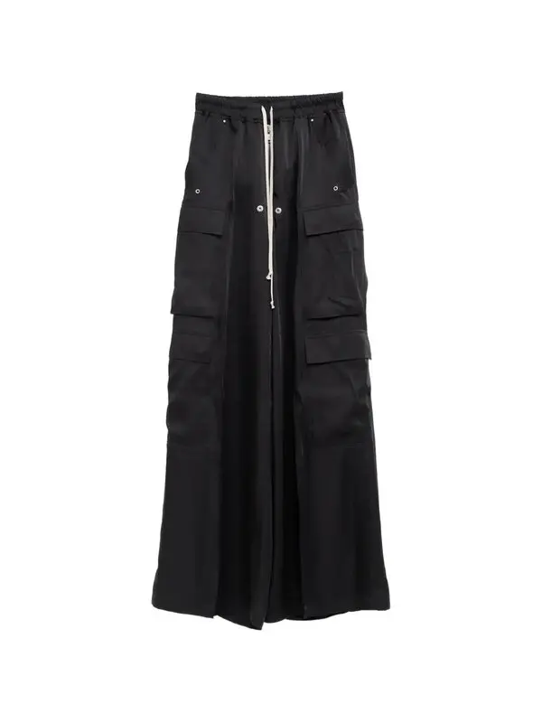 Rick Owens Charmeuse Drop Crotch Cargo Pants - Nero