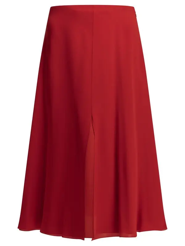 Valentino Garavani Pure Silk Georgette High-waisted Flared Midi Skirt