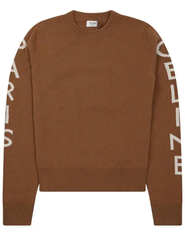 Celine Wool Logo Sweater - Brown