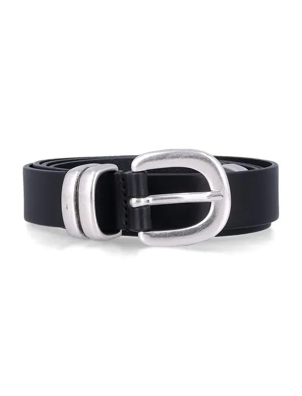 BY MALENE BIRGER Zoilo Slim Leather Belt With 2.5 Cm Width And Rounded Buckle