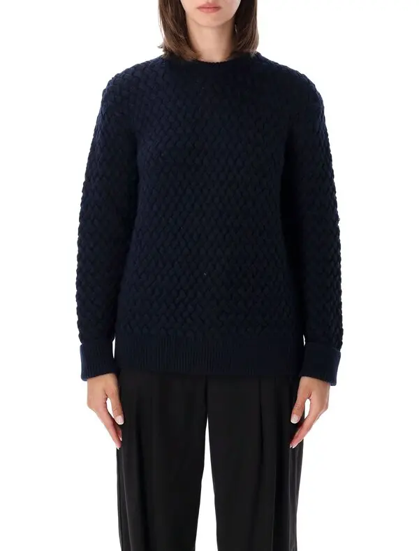Bottega Veneta Intrecciato Wool Crewneck Sweater - Blue