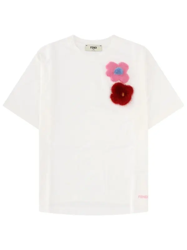 Fendi Spille Sunny Side Flowers Cotton T-shirt