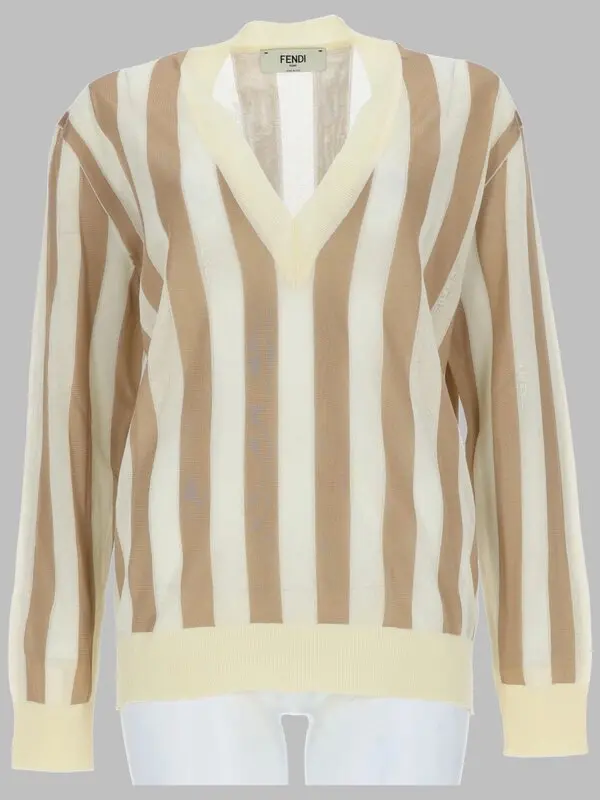 Fendi Silk-pequin Sweater - Beige