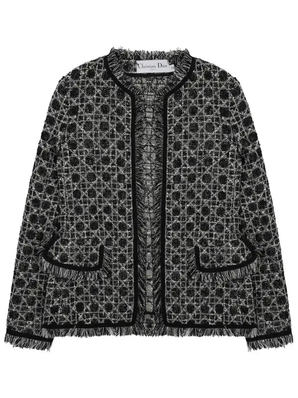 Dior Regular-fit Cotton-blend Jacket With Macrocannage Detail