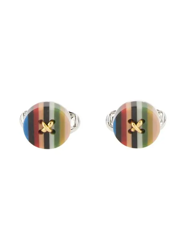 Paul Smith Button Stripe Resin-plated Cufflinks - Multicolour