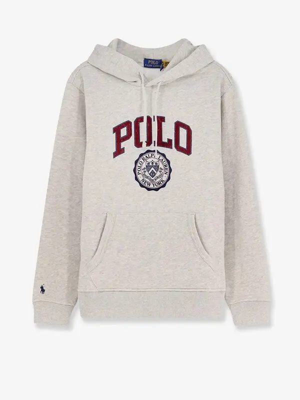 Polo Ralph Lauren Cotton Fleece-lined Drawstring Hoodie - Grigio