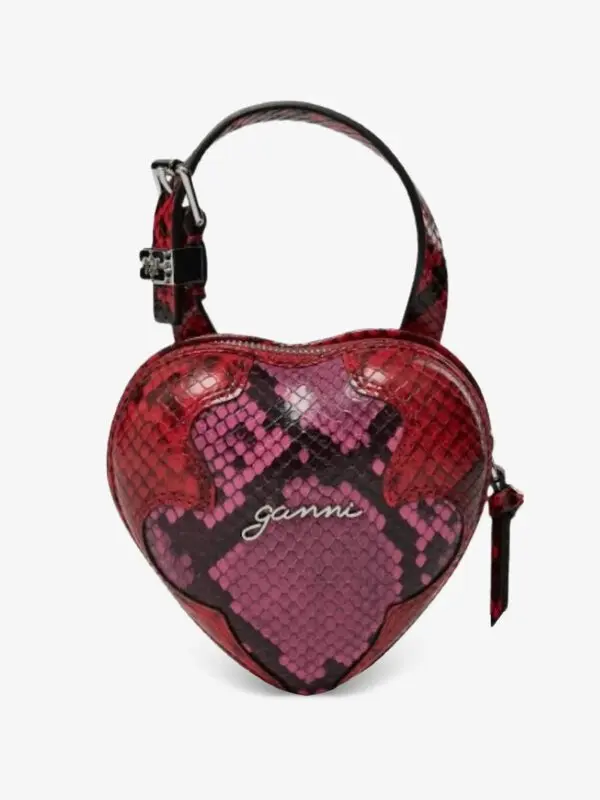 GANNI Mini Handbag With Python Print