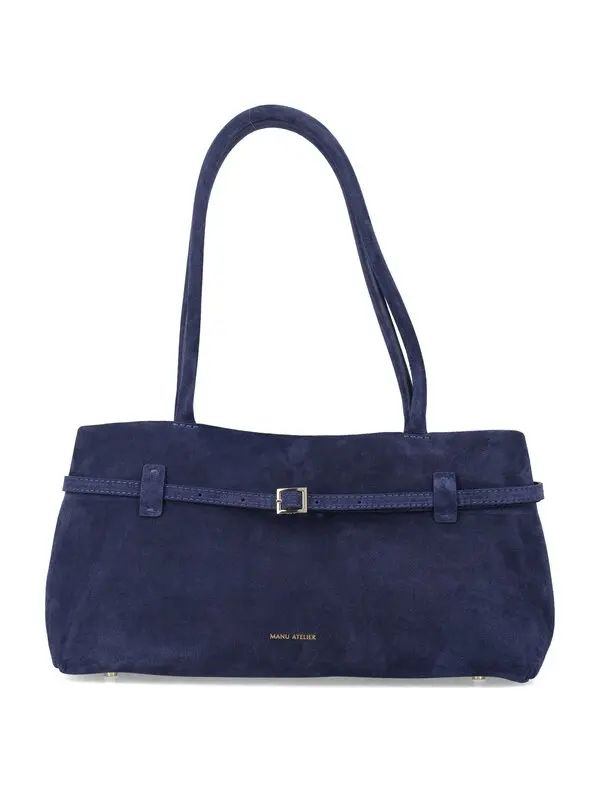 Manu Atelier Suede Tote Bag - Blu