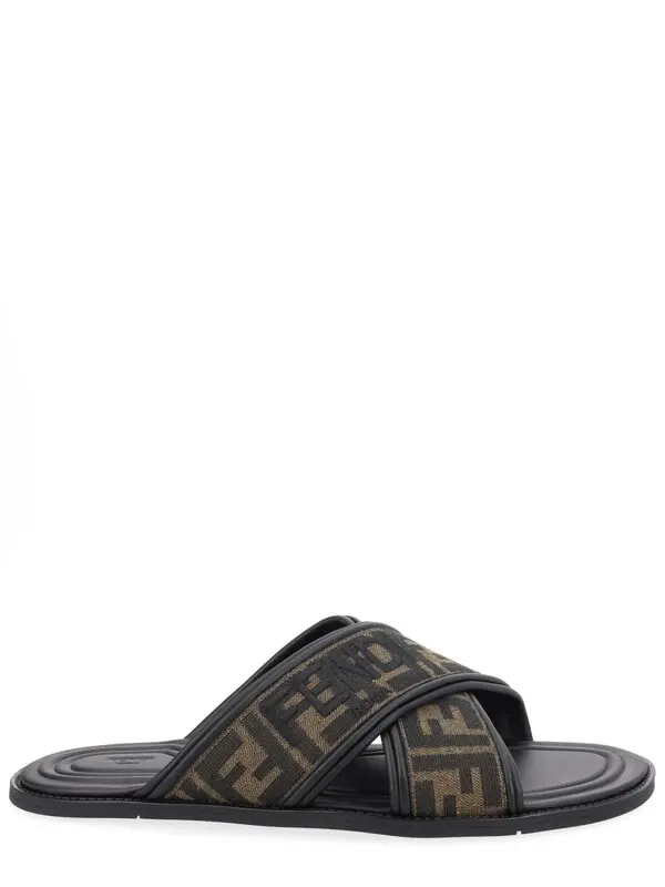 Fendi Logo Slide Sandals