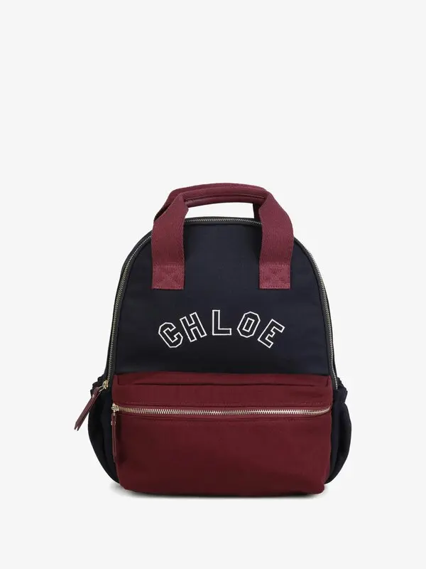 Chloé Mini Cotton Bag, 36 Cm X 28 Cm X 12 Cm With Embroidered Logo And Adjustable Strap