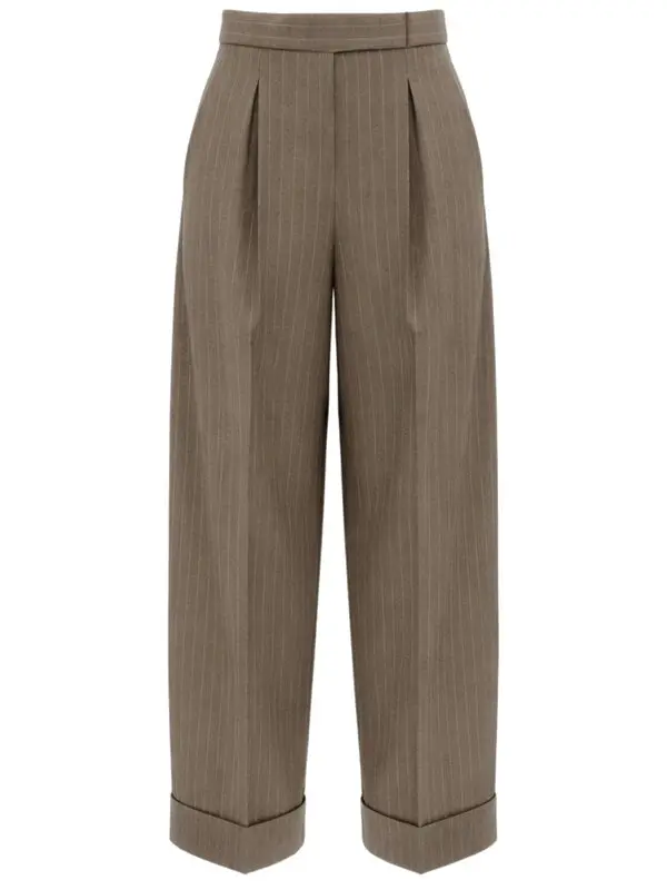 Max Mara Pinstripe Wool Trousers