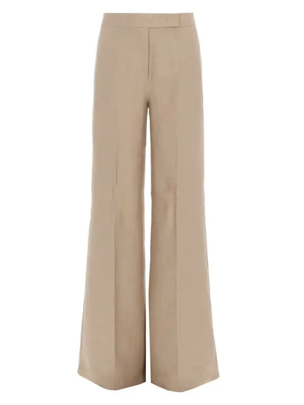 Max Mara Sartoriale Big Wide-leg Linen Trousers - Beige