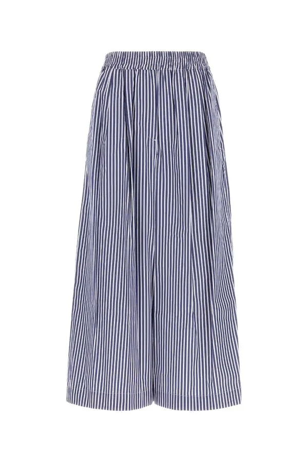 WEEKEND Embroidered Cotton Wide-leg Pants