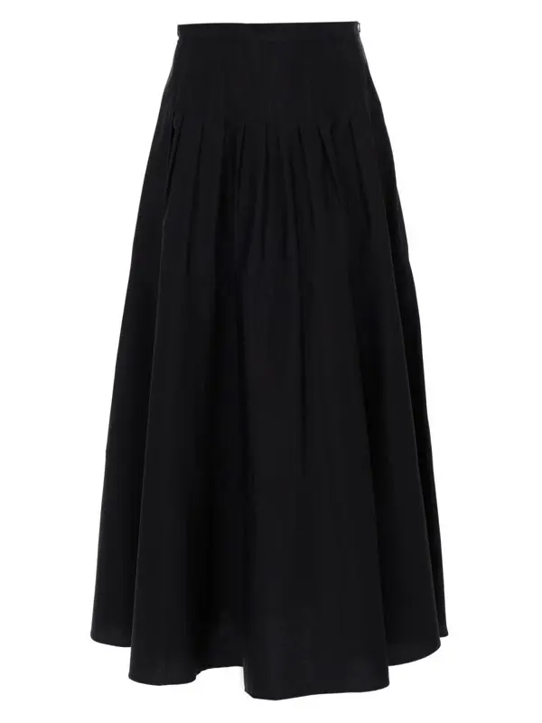 Max Mara Opera Long Cotton Skirt - Black