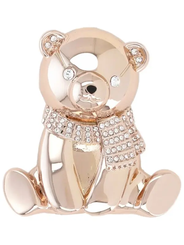 Max Mara Metal And Rhinestone Brooch - Gold