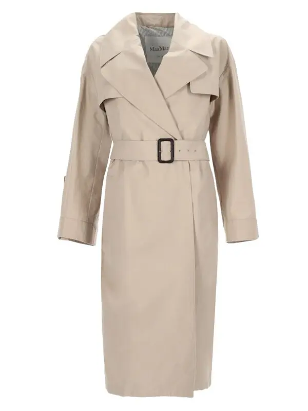 Max Mara Sculpted Sports Jacket In Cotton-poly Blend - Beige