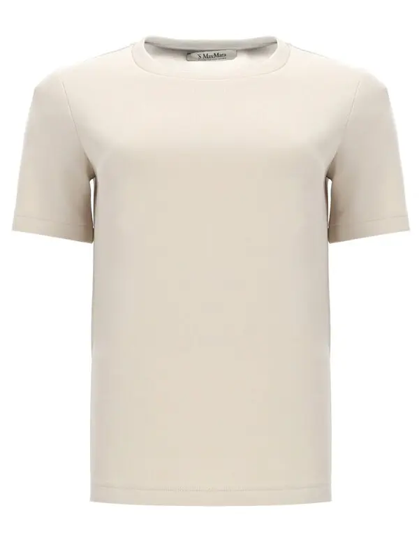 Max Mara Nancy Logo Lettering T-shirt - Beige