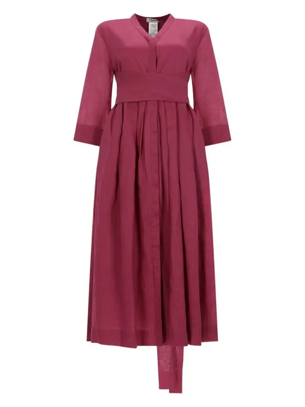 Max Mara Sculpted Midi Camilla Gown In Ramie
