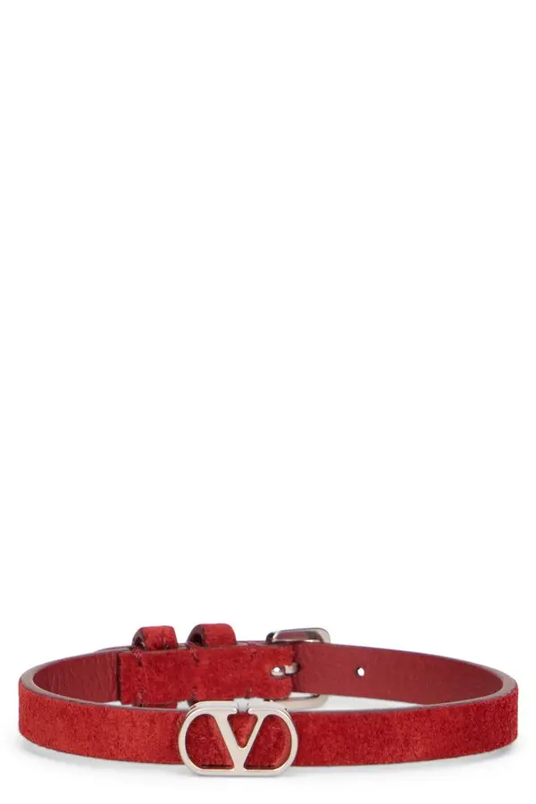 Valentino Garavani Leather Bracelet - Red