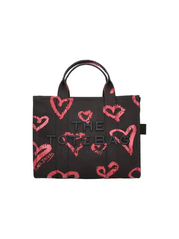 Marc Jacobs Canvas Tote Bag With Heart Print