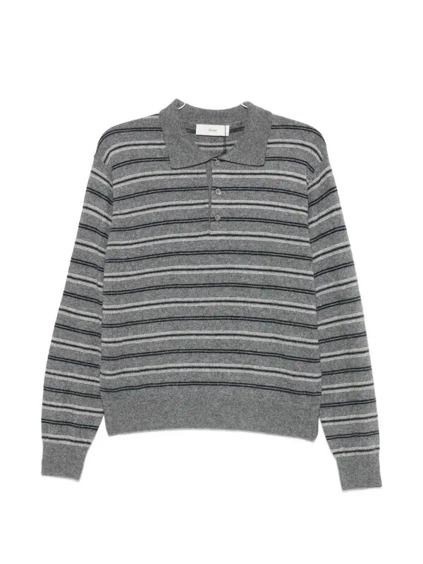 DUNST Wool Blend Striped Polo Shirt