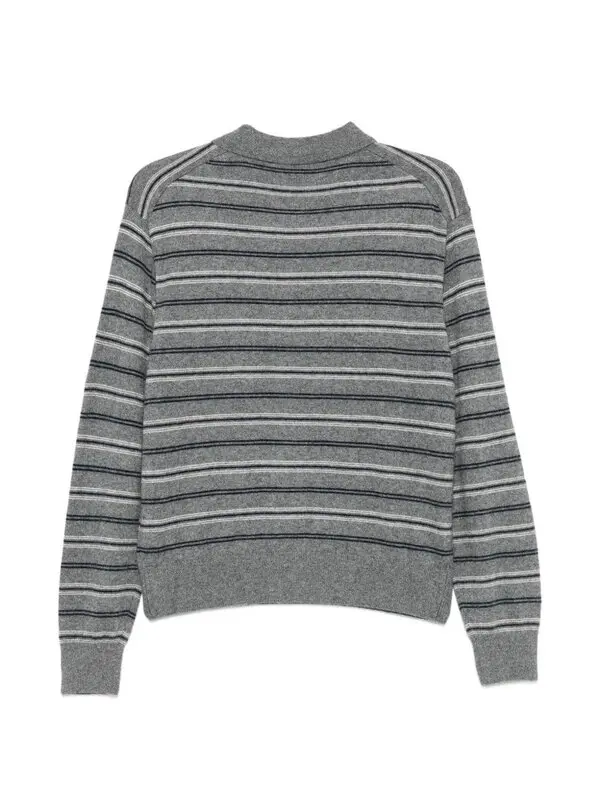 DUNST Wool Blend Striped Polo Shirt