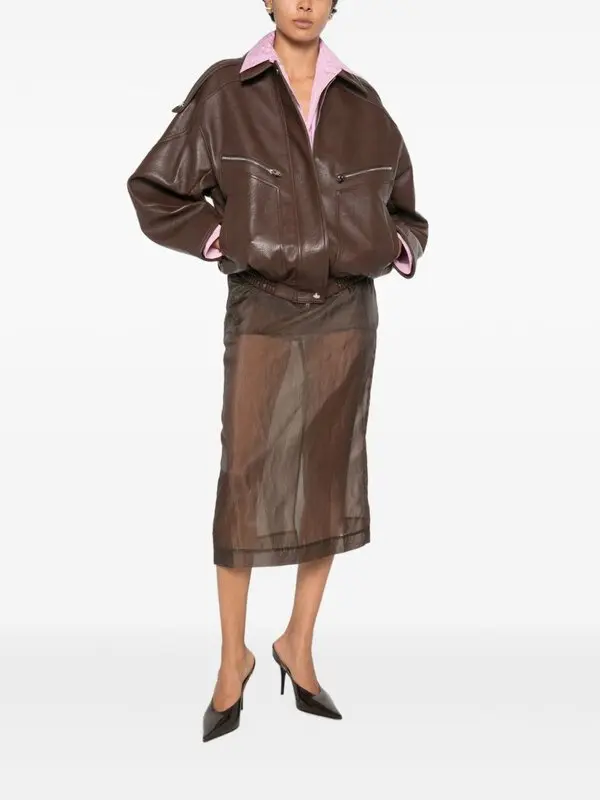 THE FRANKIE SHOP Hudson Faux Leather Bomber Jacket