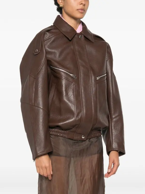 THE FRANKIE SHOP Hudson Faux Leather Bomber Jacket