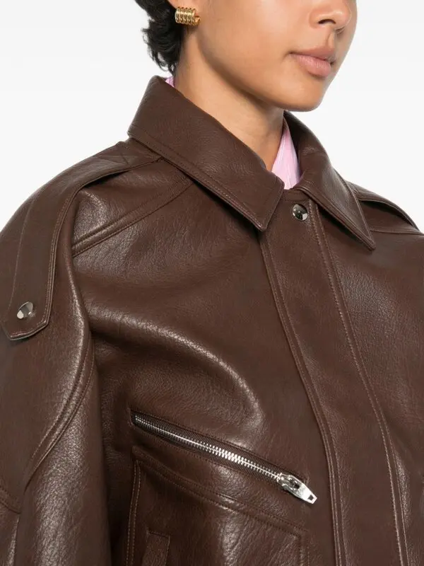 THE FRANKIE SHOP Hudson Faux Leather Bomber Jacket