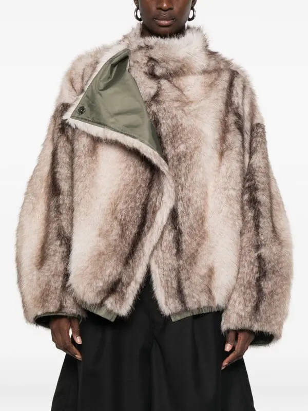 THE FRANKIE SHOP Vera Faux Fur Reversible Bomber Jacket - Green