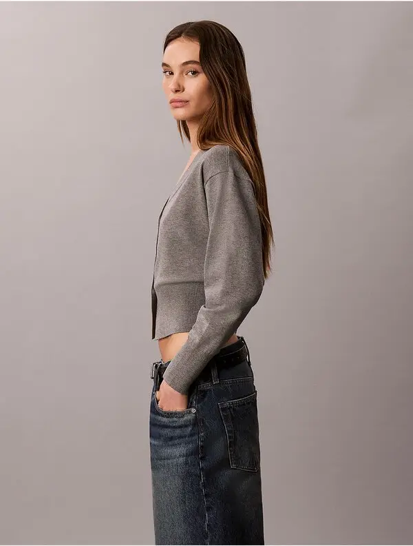 Calvin Klein Tech Knit Cardigan - Grey Heather