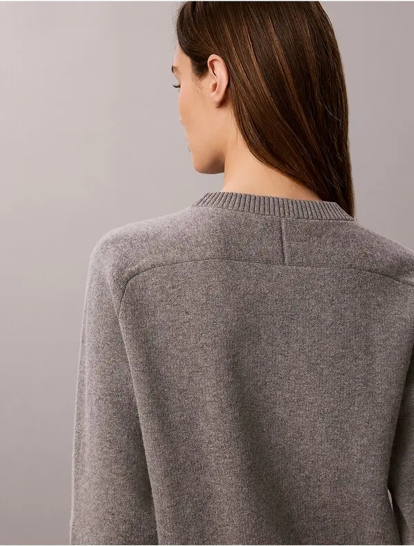 Calvin Klein Cotton Wool Raglan Sweater - Grey Heather