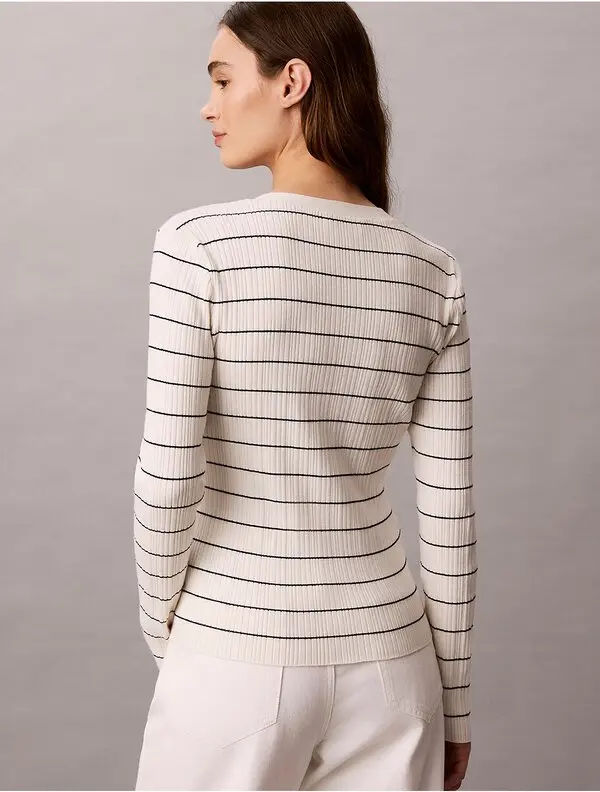 Calvin Klein Tech Knit Rib Stripe Cardigan